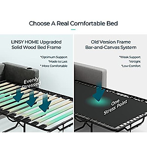 LINSY HOME Pull Out Sofa Bed, 2-in-1 Convertible Sleeper Couch with Memory Foam Mattress, Two Seat Loveseat Sleeper Sofa Bed for Living Room, Dark Grey, Full Size