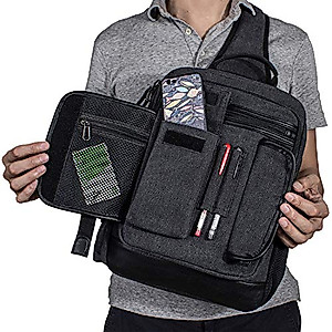 Messenger Bag for Men Canvas Sling Bag Crossbody Backpack Laptop Shoulder Bag Hiking Daypacks Casual Tactical Travel