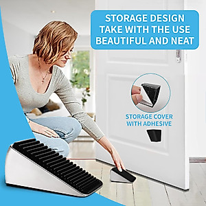 AIMAXINKE Strongest Large Door Stopper - Heavy Duty Tall Door Stop Wedge Door Stoppers for Bottom of Door, Tall up to 2.6 In Doorstop Zinc Alloy and Silicone Made Suits Any Heavy Door Any Smooth Floor