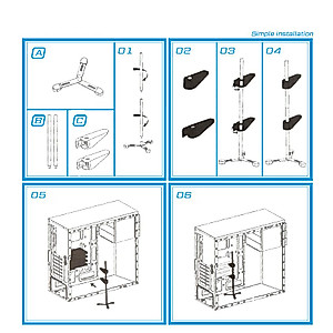 TREADALT-TEC GPU Graphics Card Support Bracket GPU Graphic Holder Brace Vertical Holster for PC Gaming GPU Brackets Braces Support Video Card for 1080ti gt 1030 2070 gt 1030 etc Graphics Cards