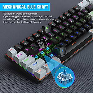 Pasotim V800 Mechanical Keyboard 68 -Color RGB Multiple Backlit Gaming Wired Keyboard Blue Axis