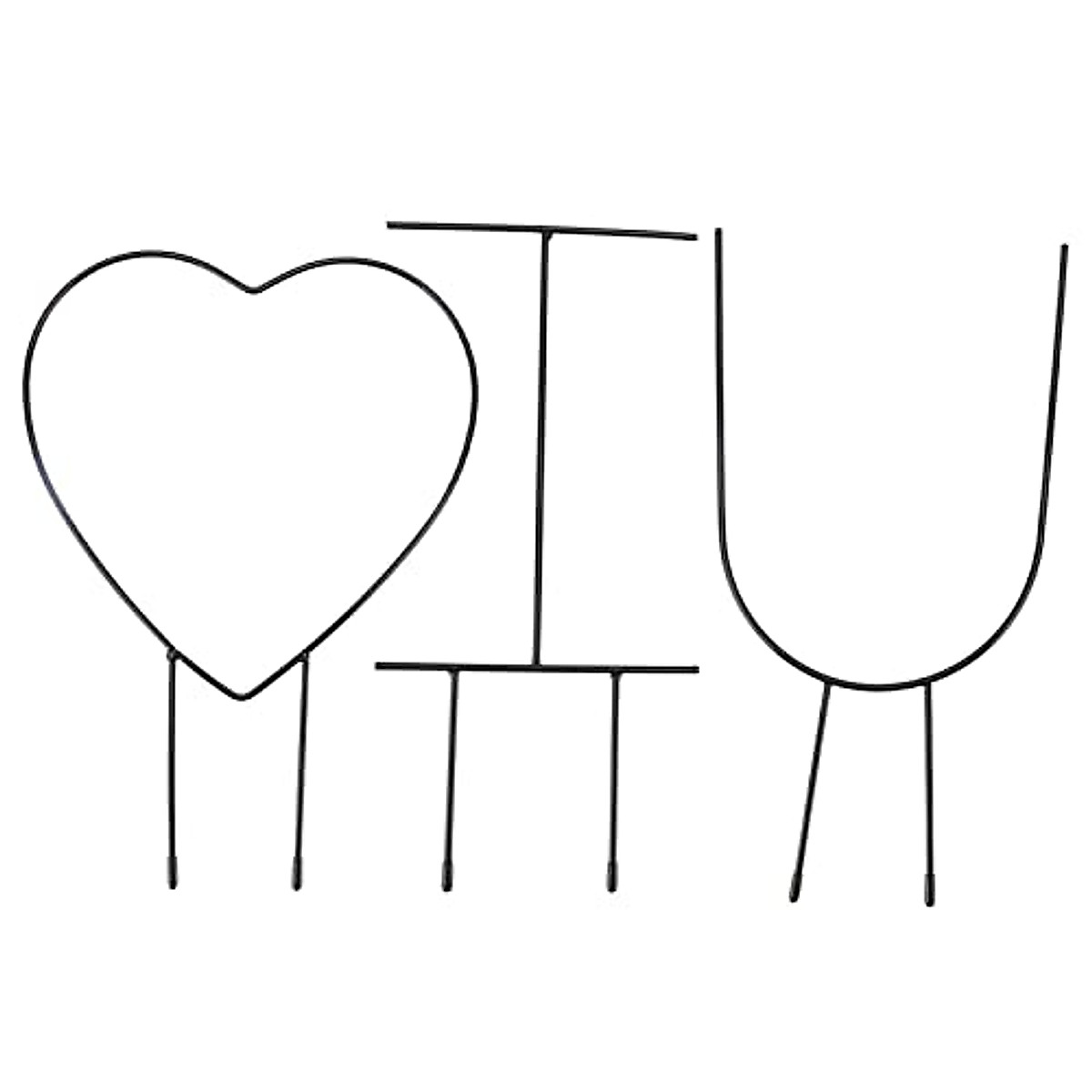 3 Pcs Plants Climbing Holder Rack I Love U Shape Metal Iron Climbing Plant Frame for Vines Ivy Roses