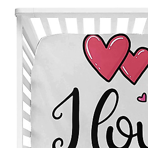 I Love You Fitted Crib Sheet,Love You to The Moon and Back Motivational Lifestyle Quote Partners Design Microfiber Silky Soft Toddler Mattress Sheet Fitted,28"x 52"x 8'',Baby Sheet for Boys Girls