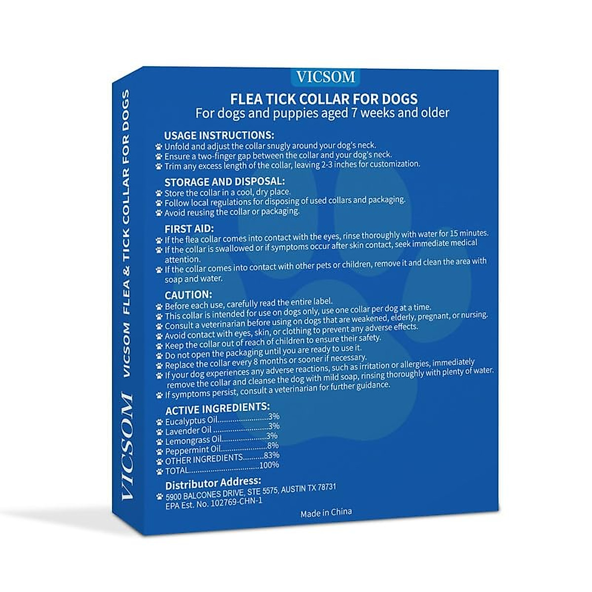 4 Pack Flea Collar for Dogs, Dog Flea and Tick Collar 8 Months Flea and Tick Prevention for Dog, Waterproof Adjustable Puppy Collar Natural Tick and Flea Collars for Small Medium Large Dogs,Blue