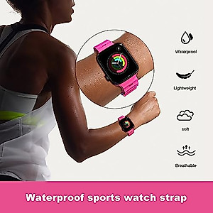 6 Pack Ultra Ocean Band Compatible With Apple Watch Band 49 45 44 42 41 40 38mm, Soft Silicone Waterproof Sports Band For Women And Men For Apple Watch Band Series 8 7 SE 6 5 4 3 2 1