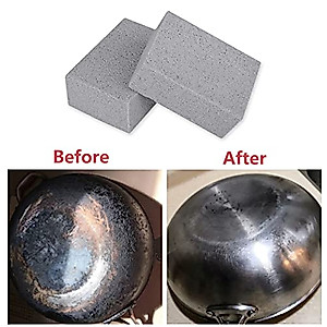 CFUTABOH Griddle Cleaning Brick Block; Non-Toxic Grey Grill Brick Cleaner 4 Pack Ecological Grill Cleaning Brick De-Scaling Cleaning Stone for Removing Stains BBQ (4)