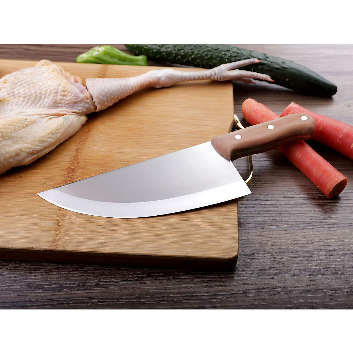 KOFERY 8-Inch Blade Handmade Forged Stainless Steel Butcher Knife Full Tang Big Meat Cleaver