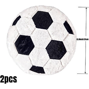 XIYUAN 2Pack 13.8" Football Throw Pillow Plush Soccer Pillow Filled Sports Balls Toy Soft and Durable Soccer Basketball Sports Throw Pillow Cushion Sleep Travel Pillow Sports Toy Gift (Football)