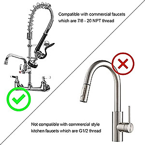 Pre-Rinse Spray Valve Head KOLLNIUN Industrial Commercial Kitchen Sink Sprayer Nozzle Replacement 1.42 GPM High Pressure Pre Rinse Spray Face for Restaurant Dishwasher, Chrome Finished-Black