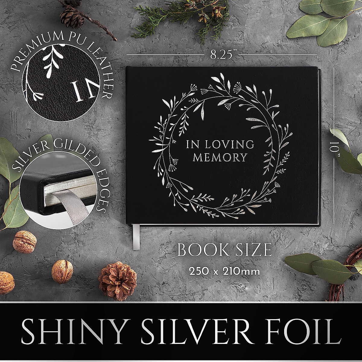 D-KATEL Funeral Guest Book, Celebration of Life Guest Book Set, Guest Book, Memory Book, Guest Book for Funeral with Thank You Cards with Envelopes, Funeral Guest Book for Memorial Service