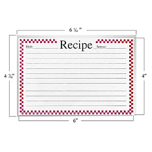 Vovoo 4x6 Recipe Cards Protectors,Recipe Card Sleeves,100 Count,Recipe Cards Covers