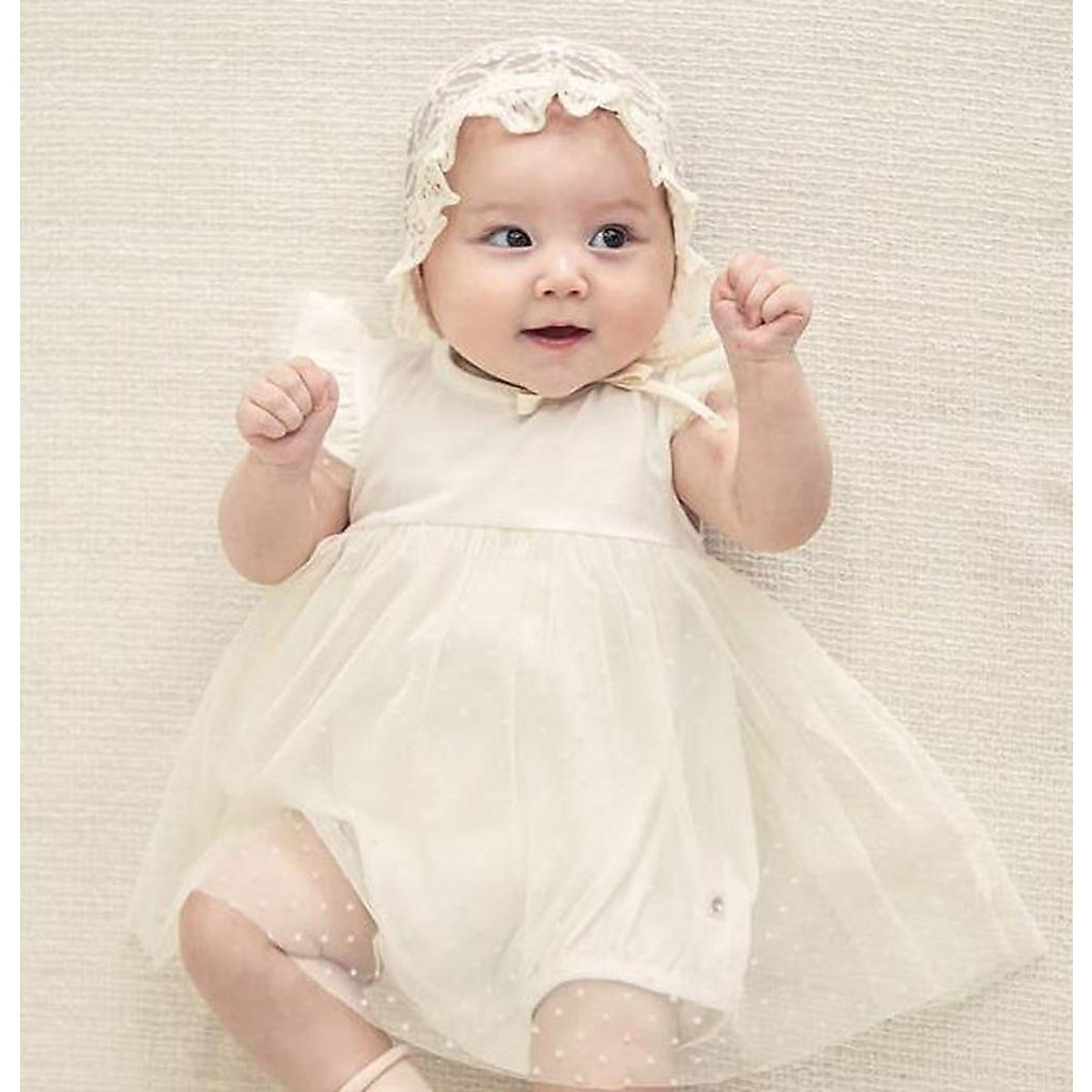 Baby Girl Toddlers Breathable Lacy Bonnet Eyelet Cotton Adjustable Sun Protection Hat