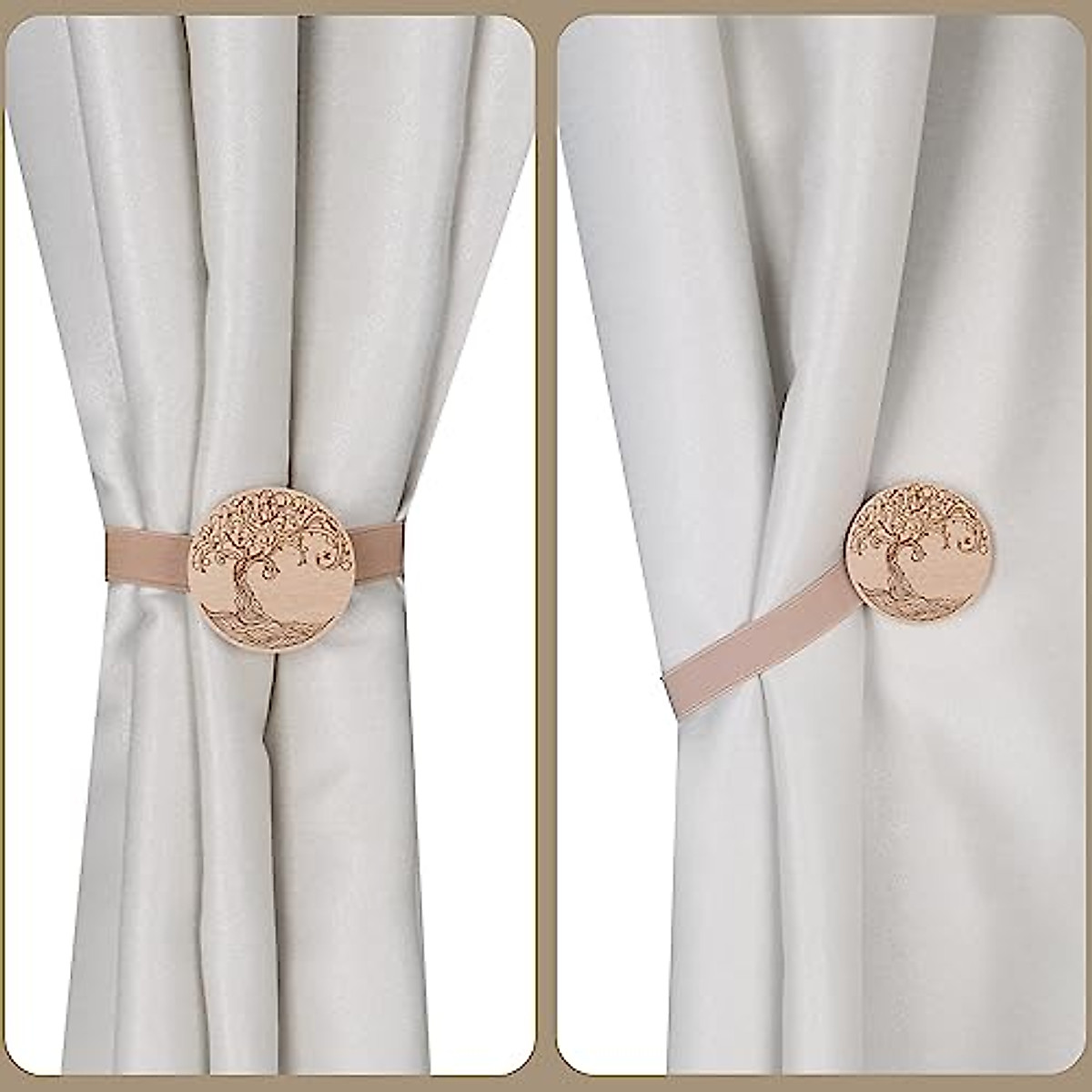 2 Pack Magnetic Curtain Tiebacks, Life Tree Curtain Holdbacks Curtain Tiebacks Curtain Ties Magnetic Tie Backs Curtain Pull Backs Curtain Tie Backs for Curtains