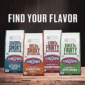 Kingsford 32079 Original Charcoal Briquettes with Hickory, 8 lb, Black