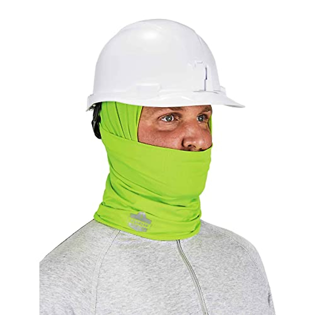 Ergodyne - 42127 Chill-Its 6487 Cooling Neck Gaiter, Multiple Ways to Wear Headband or Face Mask,Lime Hi-Vis Lime
