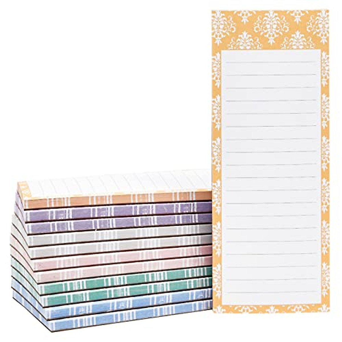 Juvale 12 Pack Magnetic Notepads for Refrigerator, Grocery, Shopping To Do Lists, 6 Colors (3.5 x 9 In)