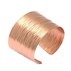 John S. Brana Copper Bark Cuff Bracelet Handmade Jewelry - 100% Uncoated Solid Copper (6.5 Inches)