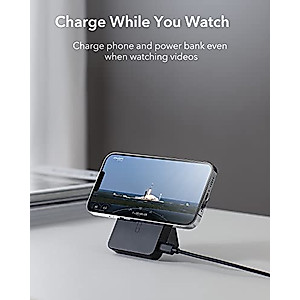 ESR MagSafe Battery Pack (HaloLock), 5,000mAh MagSafe Power Bank with USB-C Cable, Mini Kickstand Magnetic Wireless Power Bank for iPhone 14/13/12 Series, MagSafe Portable Charger, Black