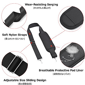 Azarxis Replacement Shoulder Strap with Thick Soft Pad Adjustable Crossbody Webbing Padded Belt for Messenger Bag Laptop Computer Briefcase Luggage Duffel Bag Sport Bag Camera Bag Guiter (Black)