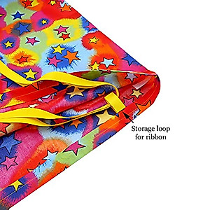 VZWraps Stars Reusable Fabric Gift Bag for Birthday, Graduation or Father's Day (Jumbo 27 Inches Wide by 33 Inches High)