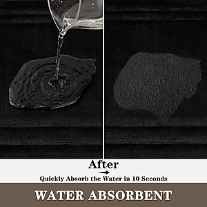 BYSURE Black Memory Foam Bath Mat, Non Slip Extra Soft Absorbent Machine Washable, Bathroom Rugs Sets 3 Piece for Toilet Shower Sink