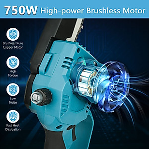 SHAVINGFUN Mini Chainsaw,Mini Chainsaw Cordless 8 and 6-inch 2-in-1 Brushless Motor Chainsaw Kits