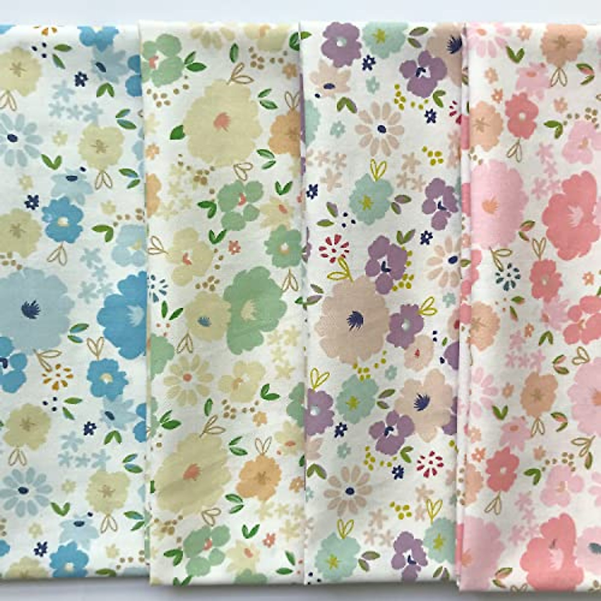 Mililanyo 8pcs 18x22inches (46x56cm) Cotton Fabric Floral Pre-Cut Quilt Squares Fat Quarters Fabric Bundles for Sewing & Quilting, Multicolor