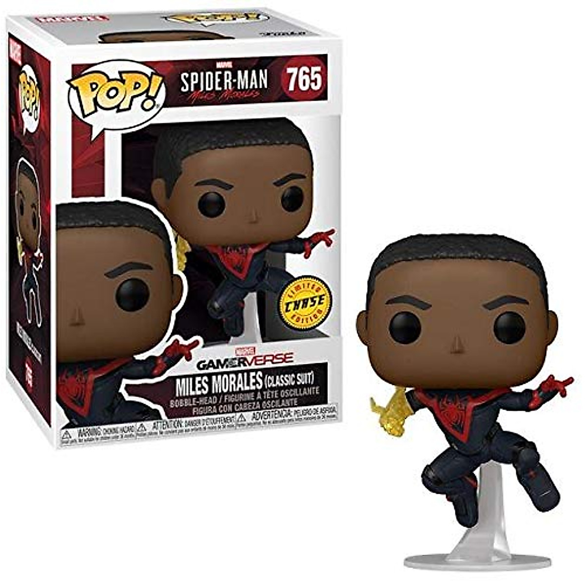 Funko Pop! Marvel Spider Man Gamer Miles Morales Unmasked Chase Exclusive