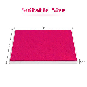 Ink Pad, 5x4'' Washable Non-Toxic Ink Stamp Pad for Baby Footprint Handprint, Pink