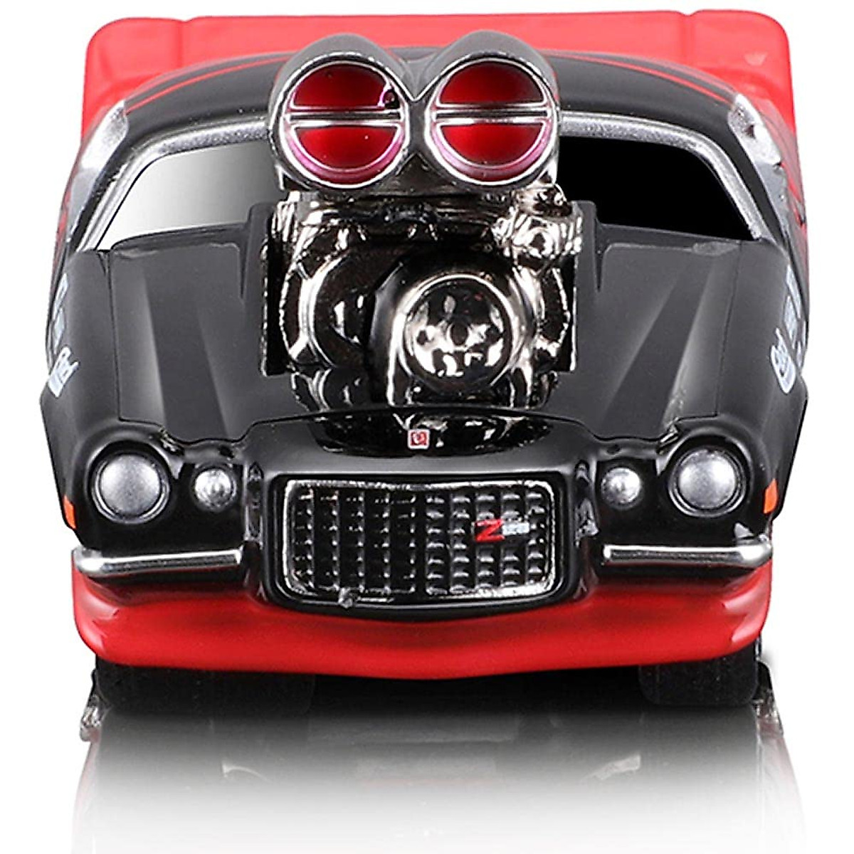 1971 Chevy Camaro Red and Black 1/64 Diecast Model Car by Muscle Machines 15554