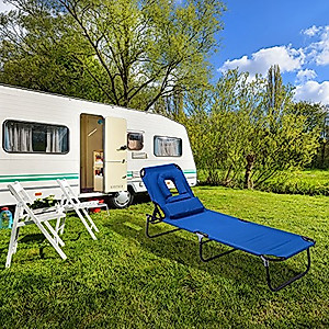 Casart Chaise Lounge Chair, Folding Beach Chair with Adjustable Back and Hole for Face Down, Perfect for Beach, Pool, Patio and Lawn (1)