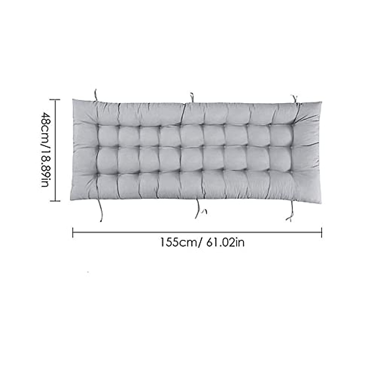 Chaise Lounger Cushion, 61Inch Chaise Lounger Cushions Rocking Chair Sofa Cushion with Ties,Thick Padded Chaise Lounger Swing Bench Cushion