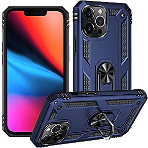 ADDIT Phone Case for iPhone 12/iPhone 12 Pro, [ Military Grade ] 15ft. Drop Tested Protective Case with Magnetic Car Mount Ring Holder Stand Cover for iPhone 12/iPhone 12 Pro 6.1" - Blue