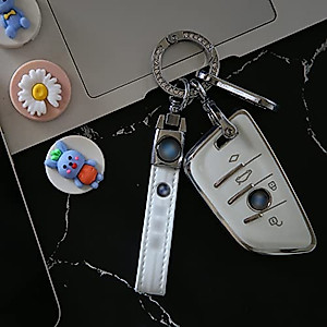 WeiZhenZJYiWu Key fob Cover Different Materials Keychain ，5 Colors TPU Key Cover for X1 X2 X3 X4 X5 X6 X7 Series 1 2 3 4 5 6 7…