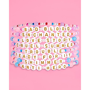 xo, Fetti Party Friendship Bracelets - 8 count | Eras Beaded Party Favor, Goodie Bag, Bachelorette Party, Pearl Bead Concert Decor