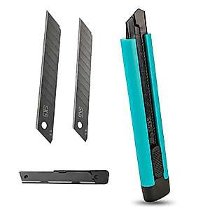 RVOGJP Premium Utility Knife, 1PC Retractable All Metal Heavy Duty Box Cutter, Quick Change Blade Razor Knife, with 3 Extra Blades