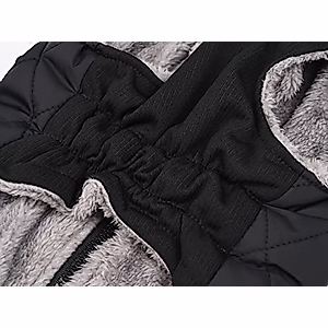 Tineer Dog Winter Jacket Vest for Small Medium Large Dogs, Fleece Lining Warm Coat Waterproof Pet Dog Clothes for Cold Weather (XS, Black)