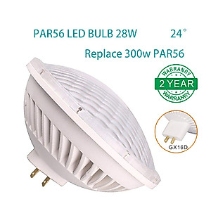 BAOMING Par 56 LED Bulb Dimmable 4000K (Neutral White) 300W Par56 Halogen Equivalent 24 Beam Angle 28W AC120V GX16D Base