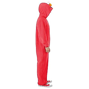 Sesame Street Elmo Costume for Adults - Men's & Women's Sesame Street Elmo Hooded Jumpsuit - Officially Licensed S Red