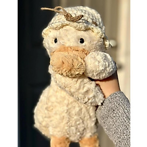 EASELR WeightedPlush Cute Duck Stuffed Animals, Soft White Duck Plush Pillows Kawaii Hugging Squishy Duck Plushie Toys Gifts for Kids