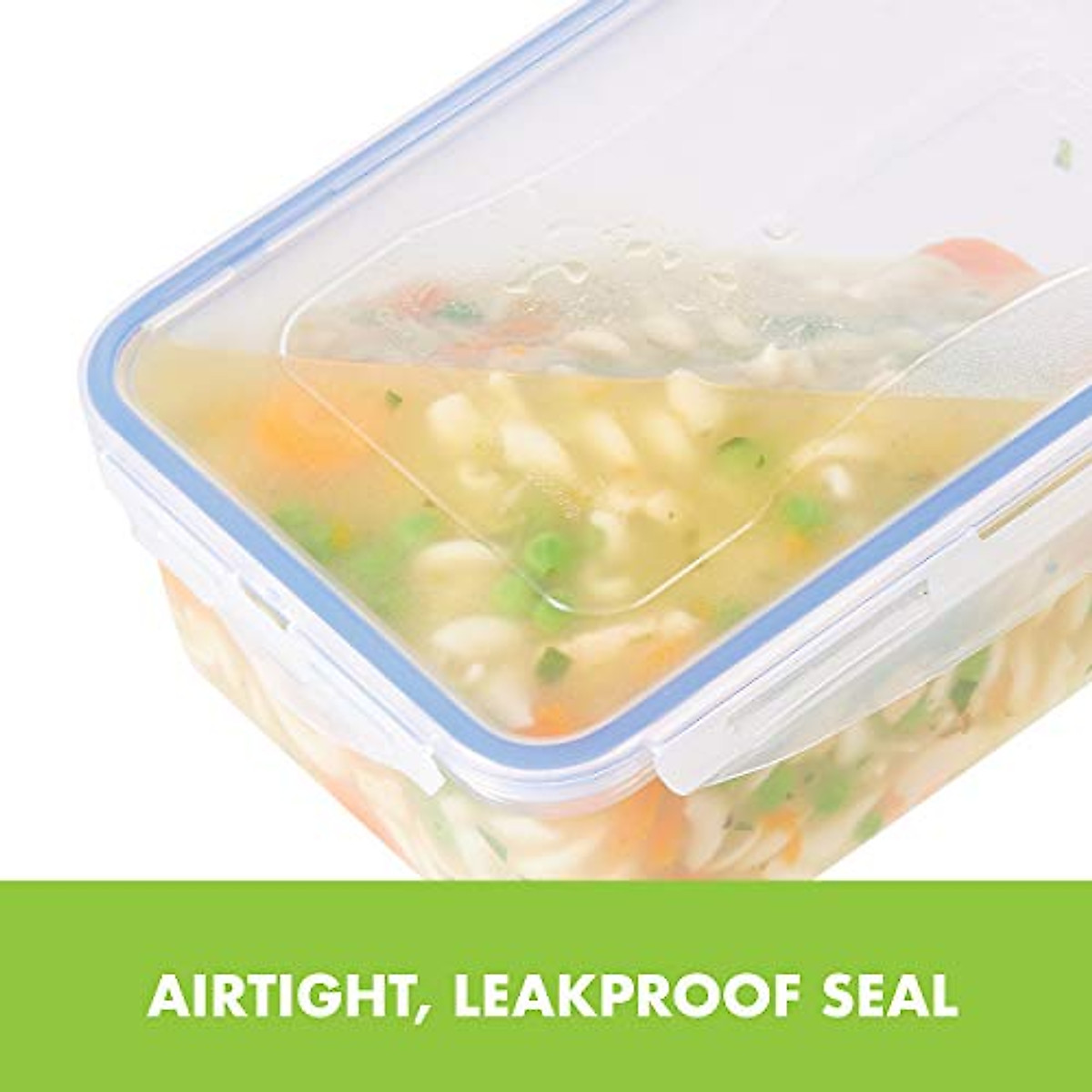 LocknLock Easy Essentials On The Go Meal Prep Lunch Box, Airtight Containers with Lid, BPA Free, Square (4 Section) -29 oz, Clear (Pack of 2)