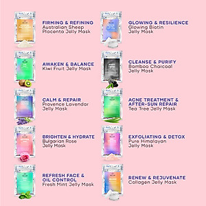 Jelly Face Mask for Facials Professional - Hydrating, Nourishing & Soothing Gel Face Mask for Dry Skin - Helps Reduce Wrinkles, Fine Lines & Minimize Pores - 10 Treatment Jelly Mask