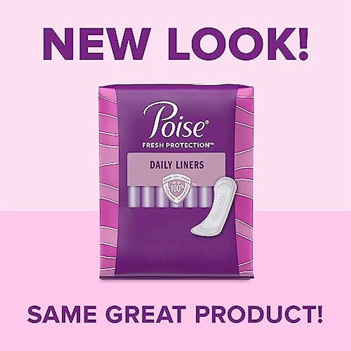 Poise Daily Incontinence Panty Liners, 2 Drop Very Light Absorbency, Long, 44 Count of Pantiliners, Packaging May Vary