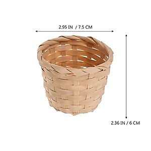 DOITOOL 20PCS Mini Woven Baskets for Treats and Decor, Mini Woven Baskets without Handles for Party Favors Crafts Decor (7.5x7.5x6cm) Khaki