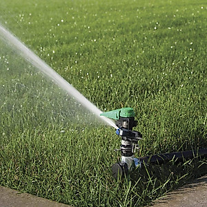 Rain Bird P5-R PLUS Plastic Impact Sprinkler with Nozzle Set, Adjustable 20° - 360° Pattern, 24' - 45' Spray Distance