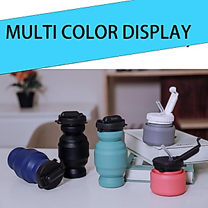 Mefold Water Bottles Collapse Silicone Durable Leak Proof Straw,Foldable Medical Grade BPA-Free,11oz Lightweight bottles for Kids Travel, Portable, Cycling, Hiking, Sports, Gym, Camping 320ML