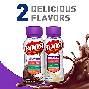 BOOST Women Balanced Nutritional Drink, Rich Chocolate, 8 FL OZ (Pack of 6)