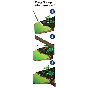 USA Made - Heavy Duty Landscape Edging, Garden Planter & Pathway Bender Board Edge Border Kit - Thick Terrace Board 3.3" H x 16'ft L - Includes 4 Stakes