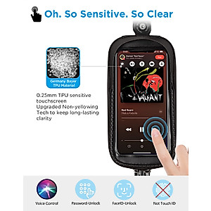 whale fall Newest Portable Bike Bag, Bike Phone Mount, Bike Accessories, Phone Holder for Bike, Sturdy/Waterproof, Germany Bayer 0.25mm TPU, 4” - 6.9” Cellphone, Black, X1 Pro