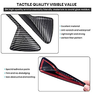 Yooyatt Turn Signal Side Camera Cover for Tesla Model 3/Y/S /X, ABS Plastic Carbon Fiber Pattern Left Right Camera Driving Recorder Protection Shell 2pcs (Side Camera, Matte Black)